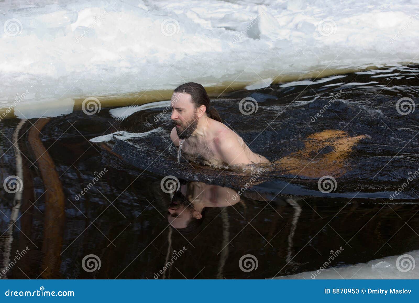 In cold water stock photo. Image of frozen, scenics, health - 8870950