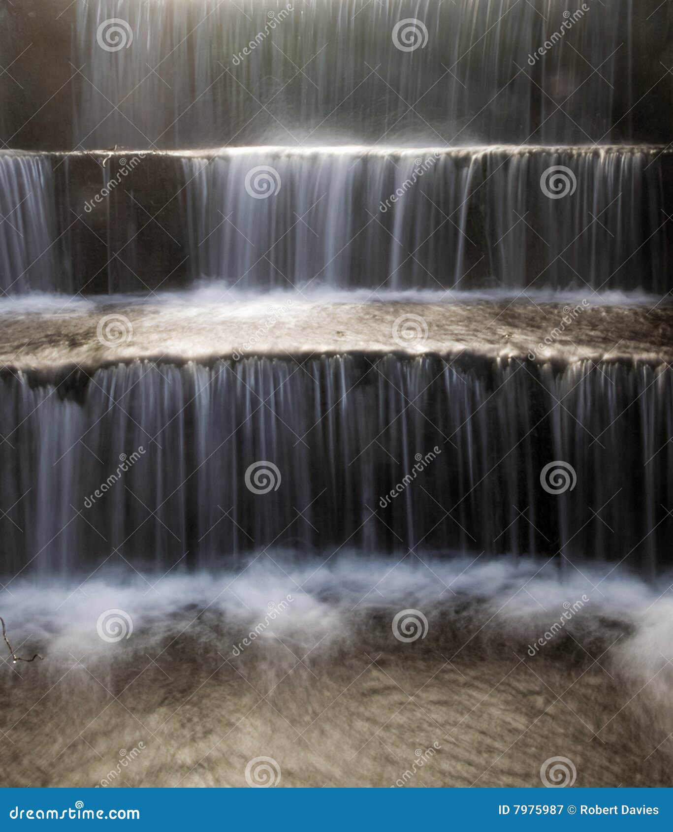 Cold Water Flowing Down Stone Steps Stock Image - Image of freezing ...