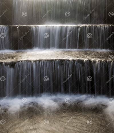 Cold Water Flowing Down Stone Steps Stock Image - Image of freezing ...