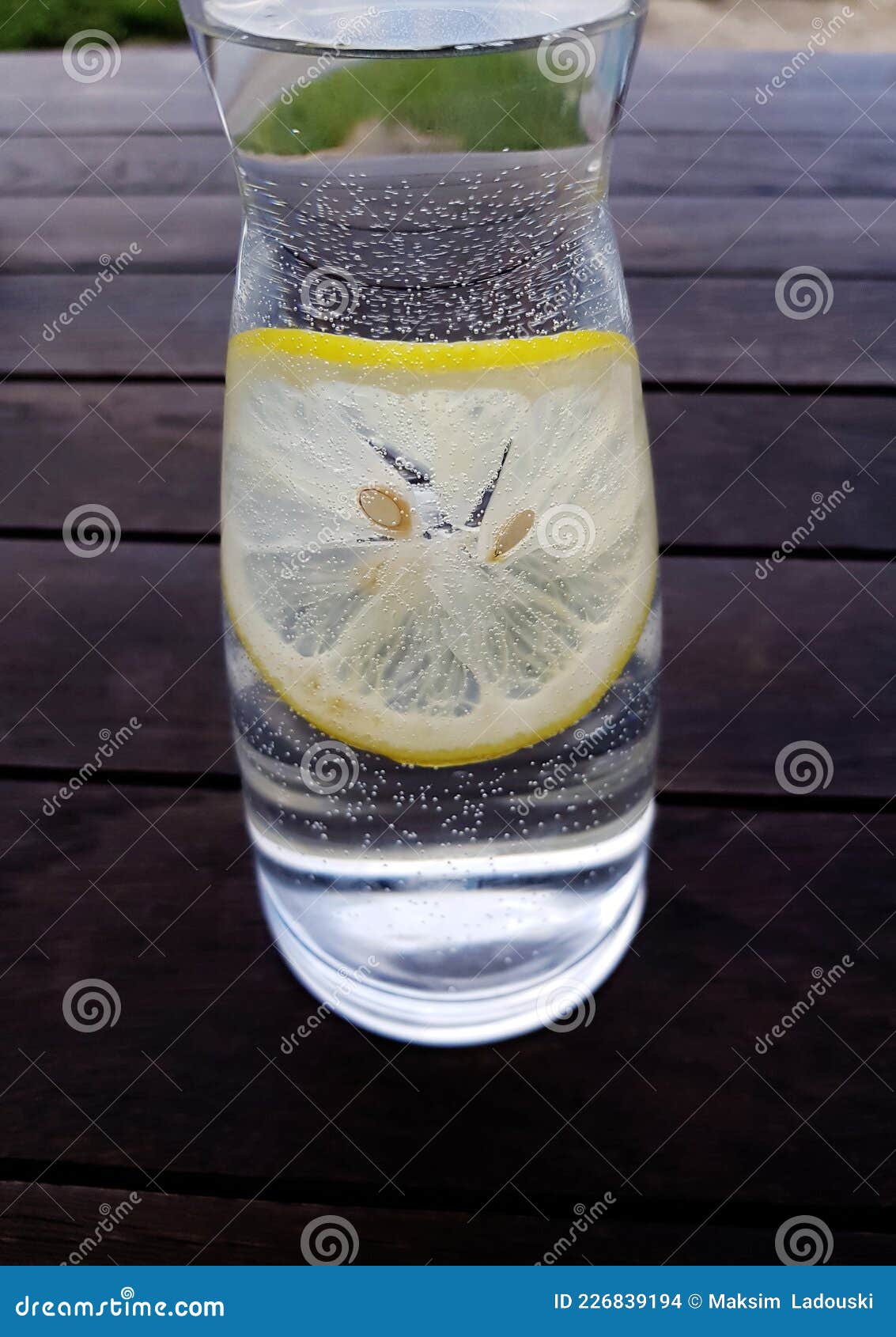 Cold water with lemon stock photo. Image of liquid, natural - 226839194