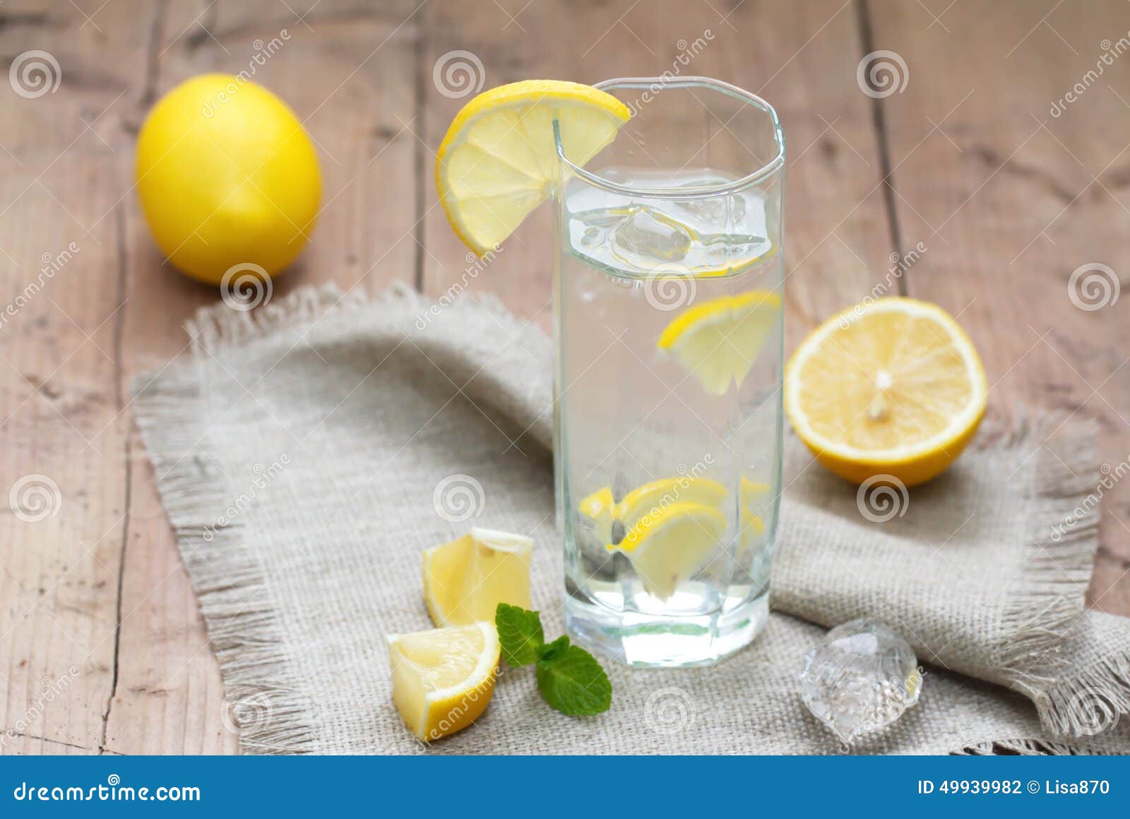 Cold Water with Lemon stock photo. Image of drink, juicy - 49939982