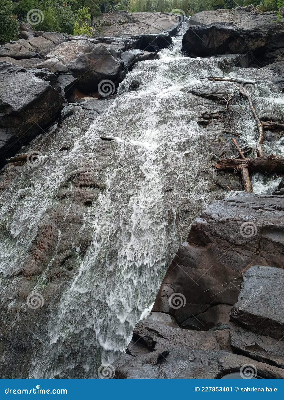 Cold Waterfall on Rocks stock image. Image of adventure - 227853401