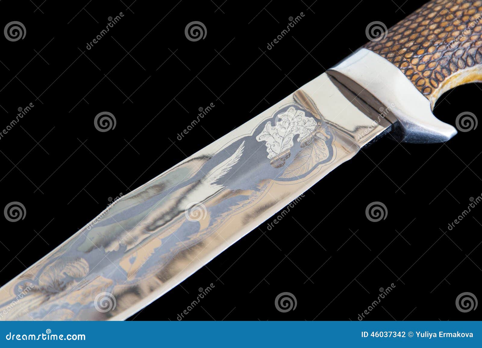 Cold Weapon on Black Background Stock Photo - Image of metallic, blade ...