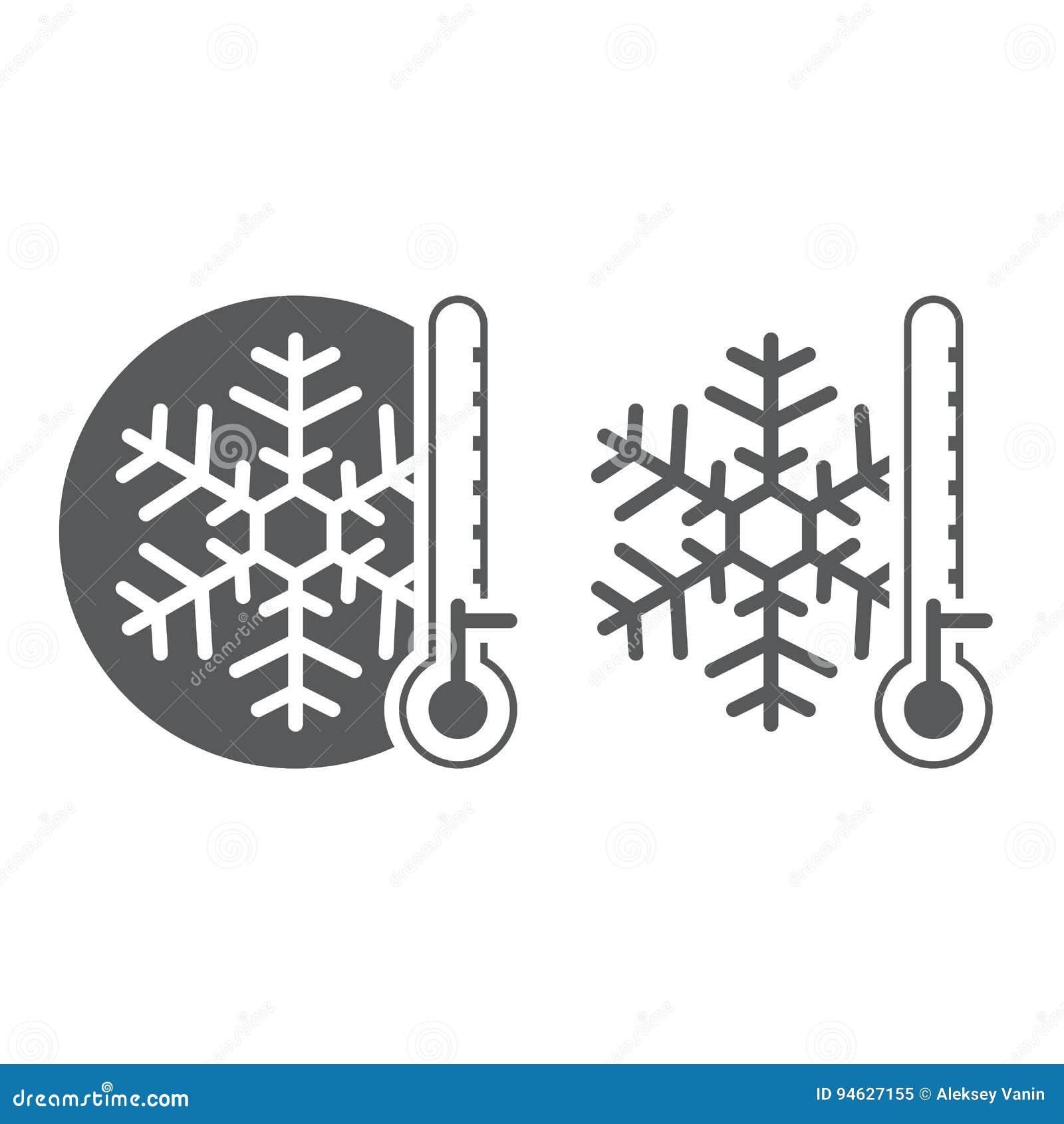 Cold Weather Icon. Solid and Outline. Stock Vector - Illustration of ...