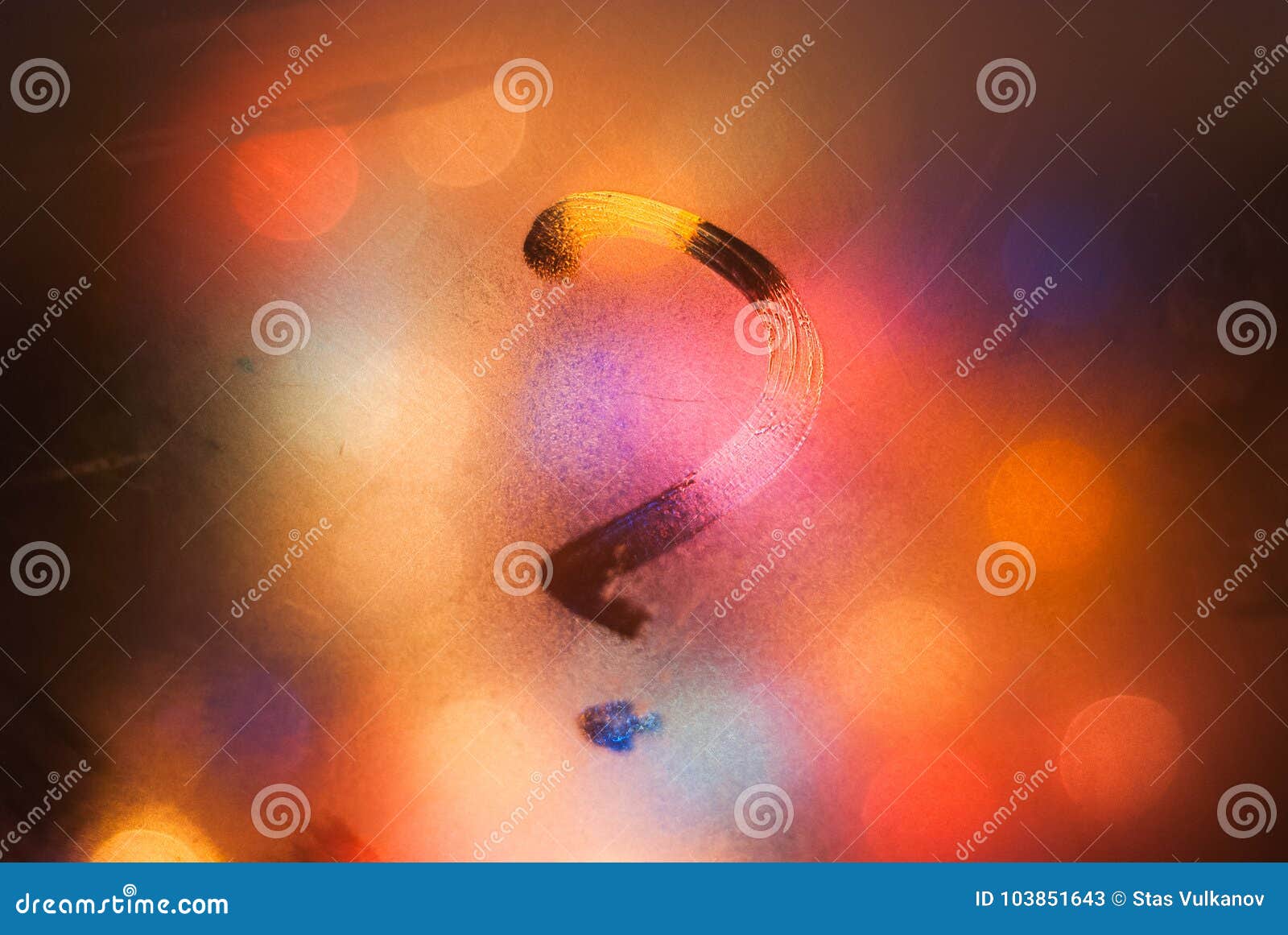 Cold Weather, a Question Mark on the Sweaty Glass, Stock Image - Image ...