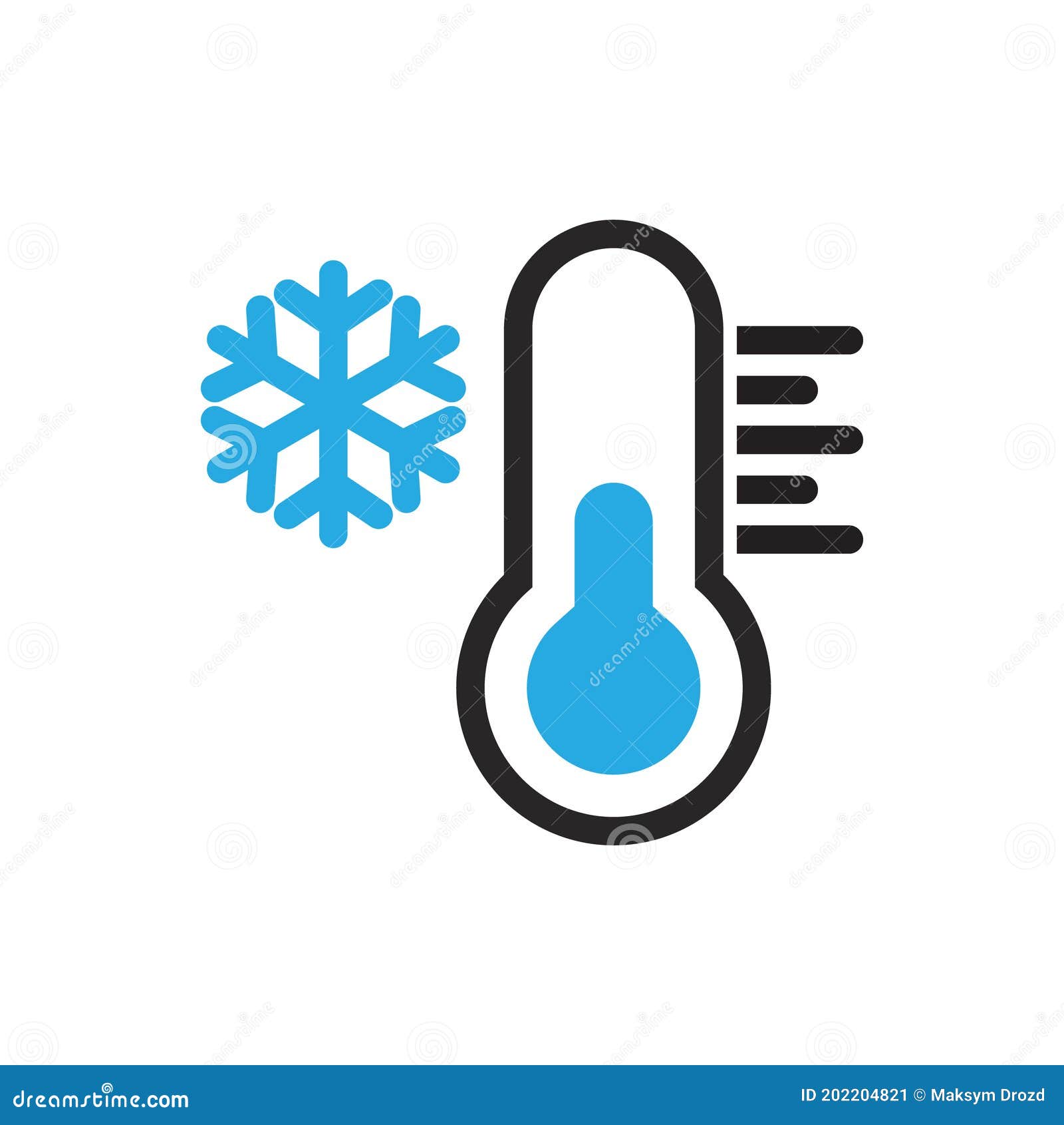 Cold Weather Thermometer Icon Vector Illustration on White Background ...