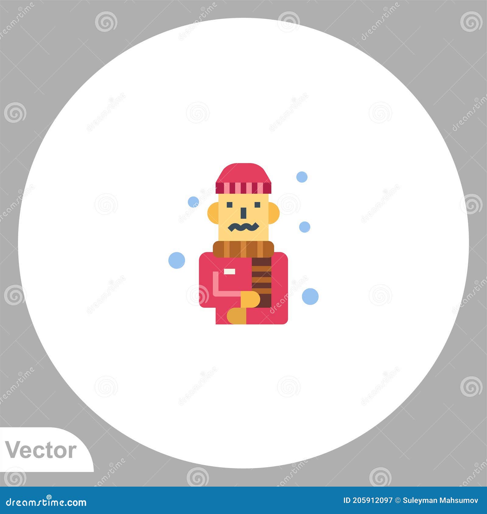 Cold Weather Vector Icon Sign Symbol Stock Vector - Illustration of ...