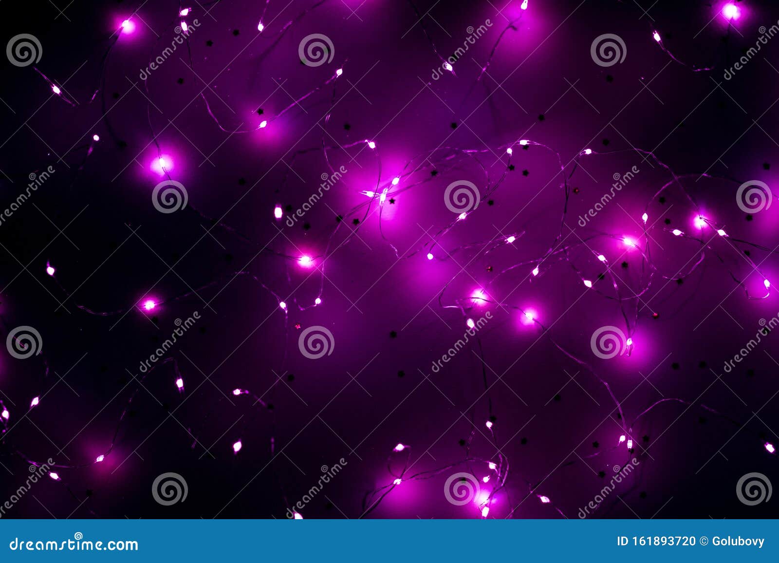 Cold White Led String Lights Purple Background Stock Photo - Image of ...