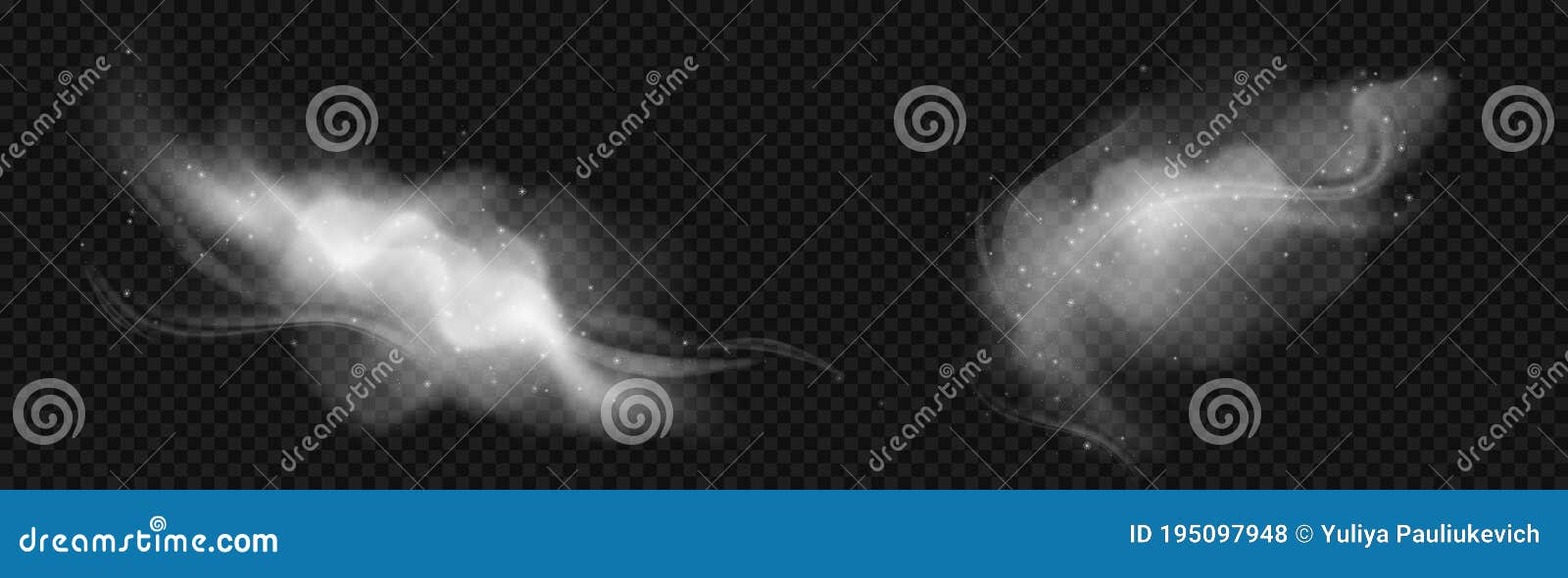 Cold Wind Effects with White Smoke and Snowflakes Stock Vector ...