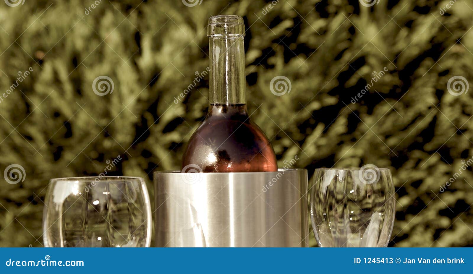 Cold wine in Summer stock image. Image of crystal, enjoy - 1245413