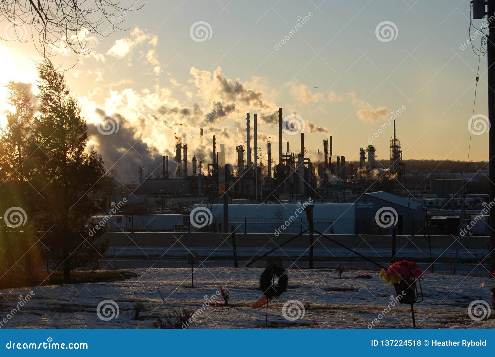 Cold Winter Day at the Refinery Editorial Stock Photo - Image of winter ...