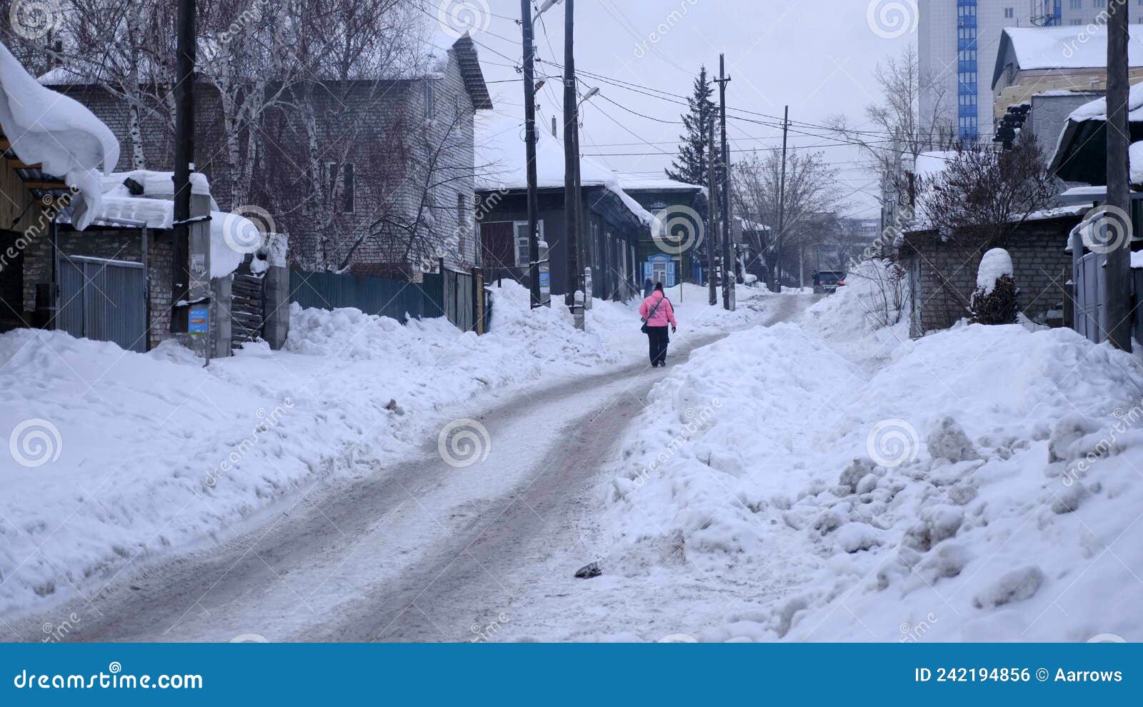 Cold Winter Day in Russia Barnaul in Winter. Stock Photo - Image of ...