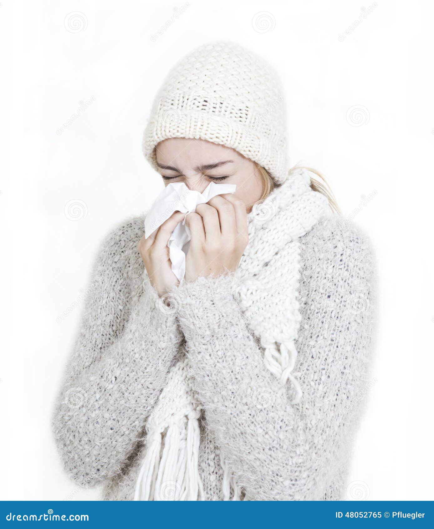 Cold in winter stock image. Image of knit, attractive - 48052765