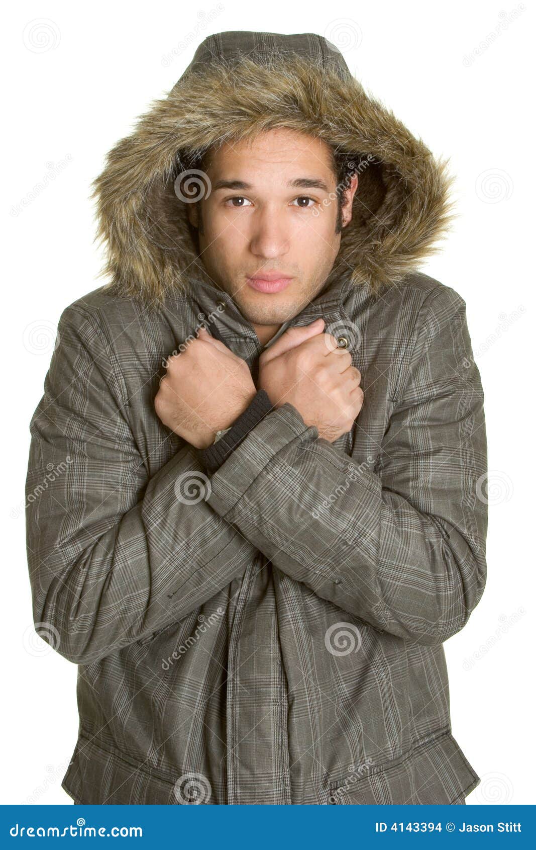 Cold Winter Man stock photo. Image of people, hood, freezing - 4143394