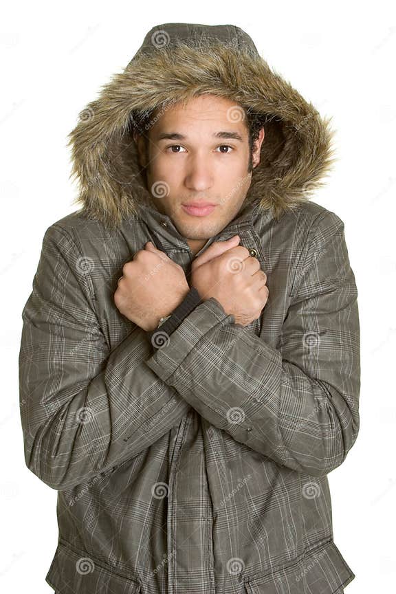 Cold Winter Man stock photo. Image of people, hood, freezing - 4143394