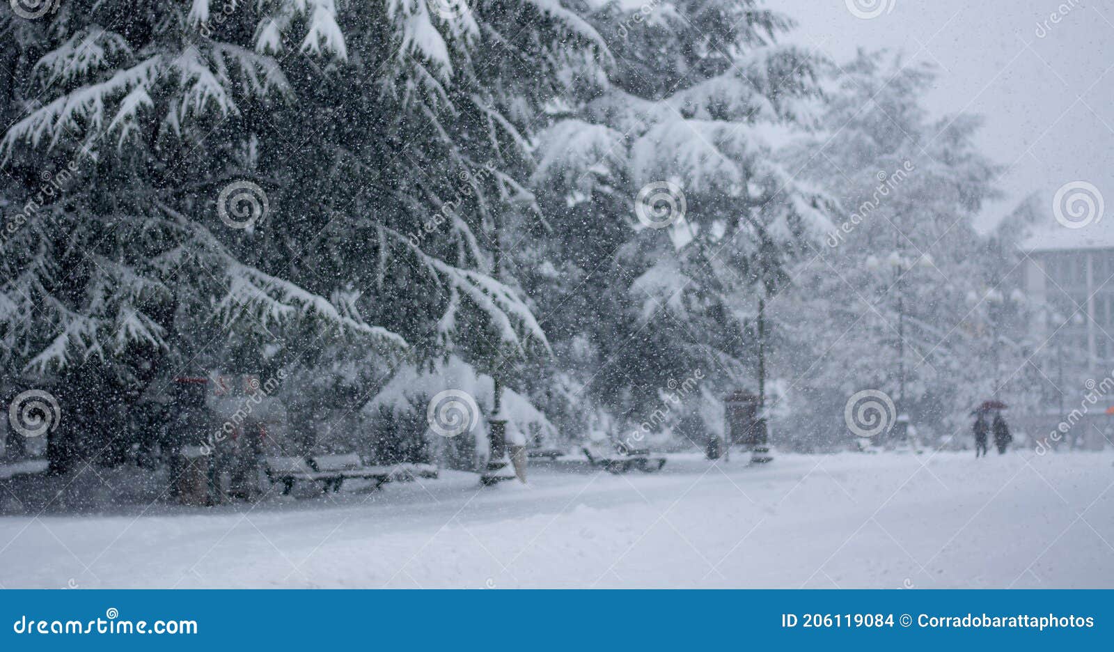 Belluno Under the Blizzard and Wind Stock Photo - Image of cortina ...