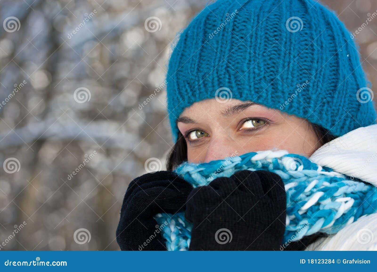 Cold winter woman stock photo. Image of nice, pretty - 18123284