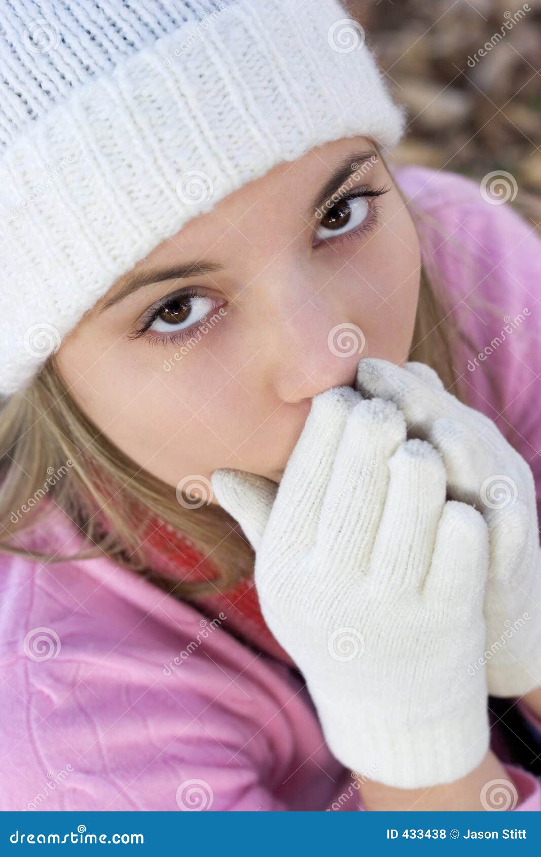 Cold Woman stock photo. Image of teen, pink, eyes, girls - 433438