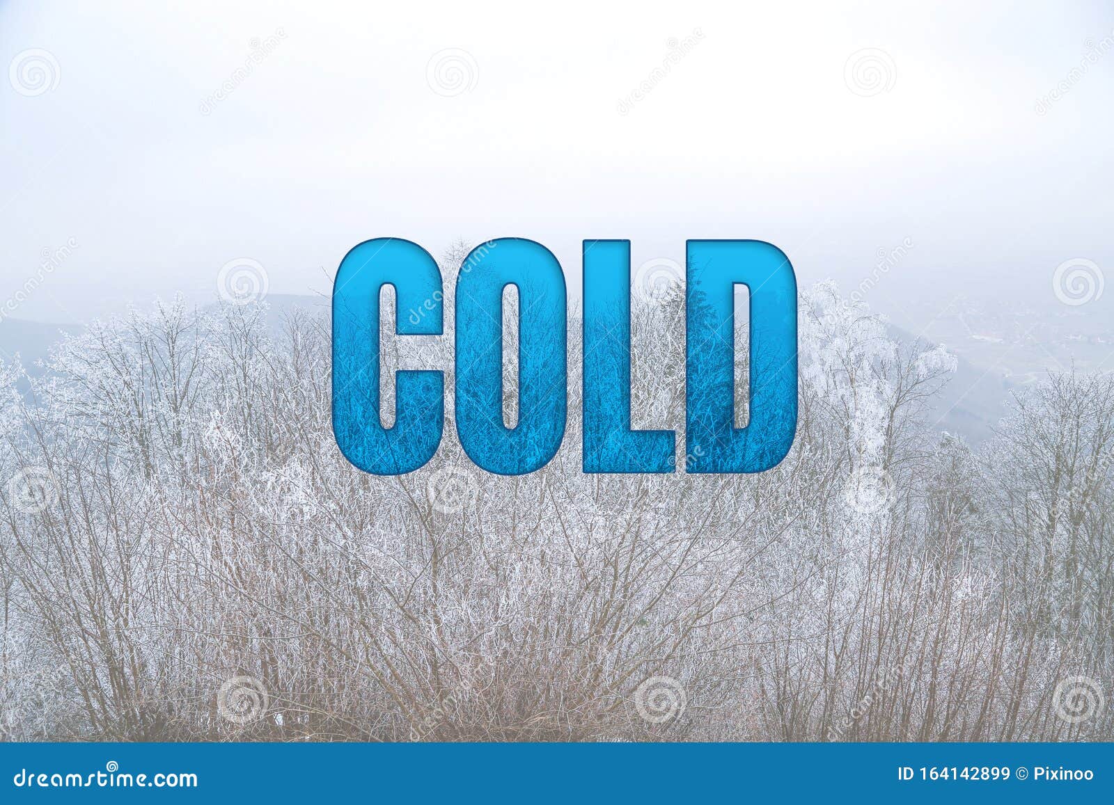 Cold Word with Snowy Landscape in the Background Stock Image - Image of ...