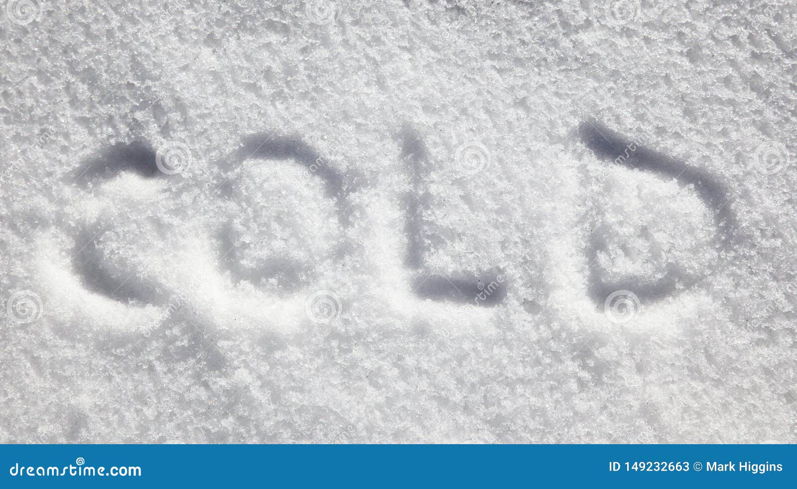 Cold written in snow stock image. Image of letters, writing - 149232663
