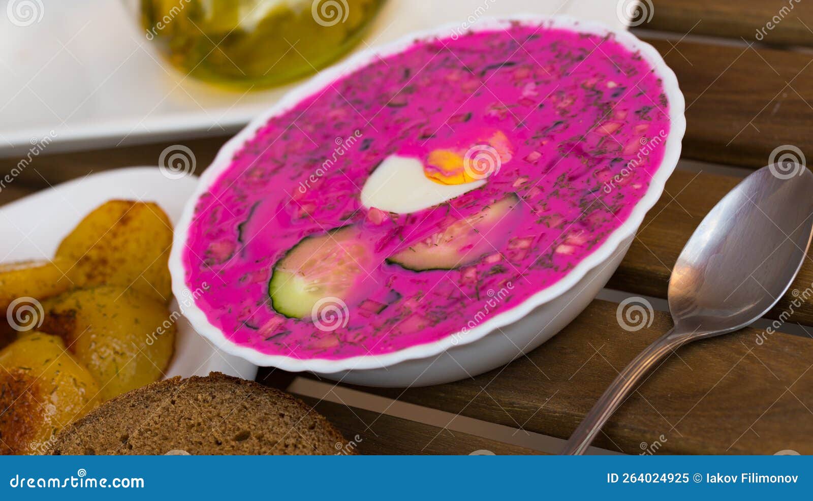 Cold yogurt beetroot soup stock image. Image of parsley - 264024925