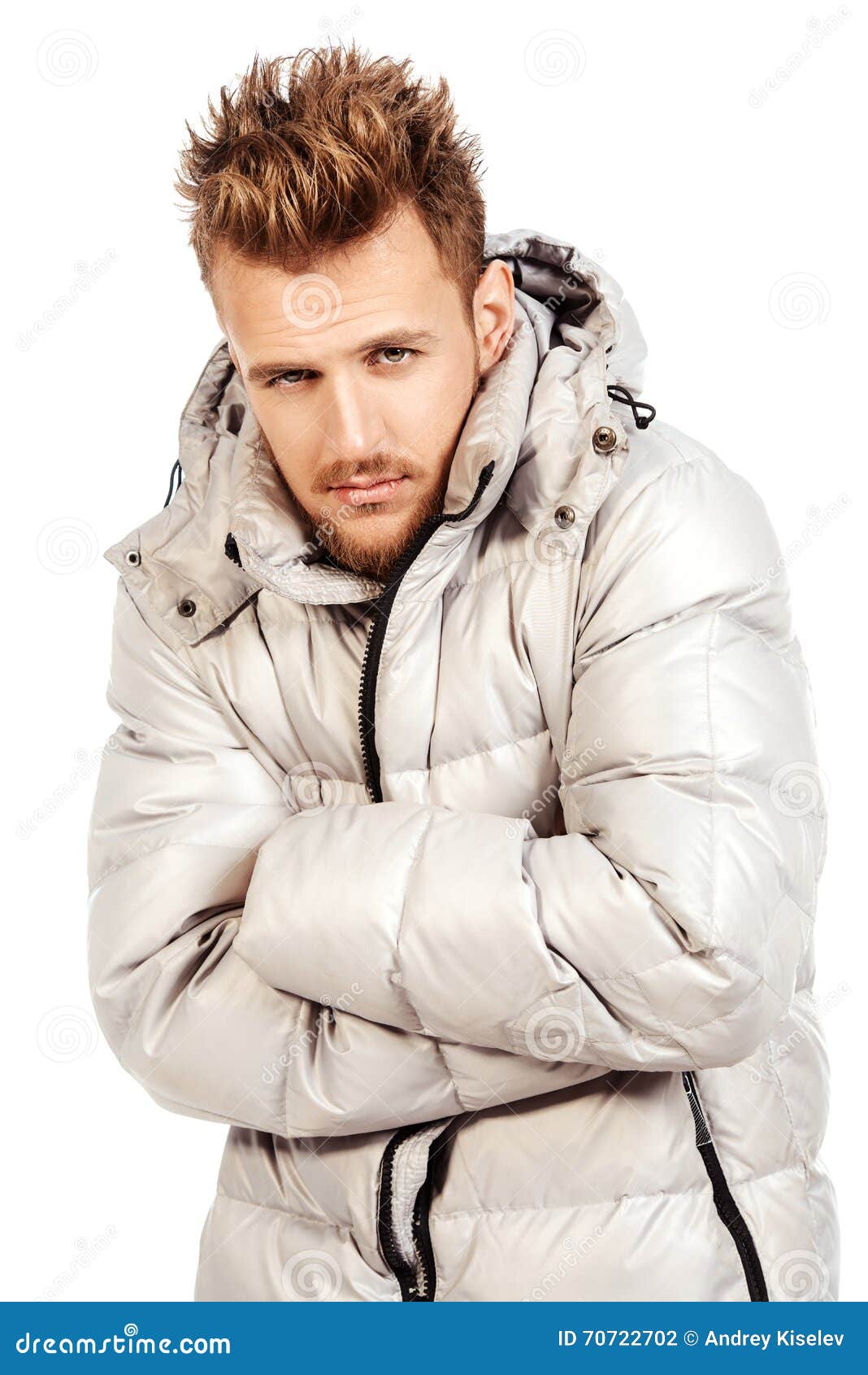 He is cold stock photo. Image of bristle, clothing, jacket - 70722702