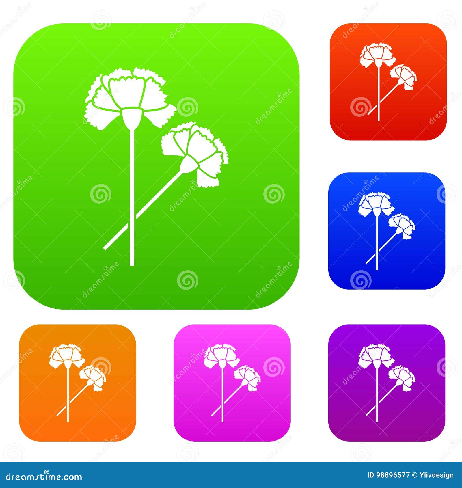 Coleção ajustada do cravo ilustração do vetor. Ilustração de logotipo ...