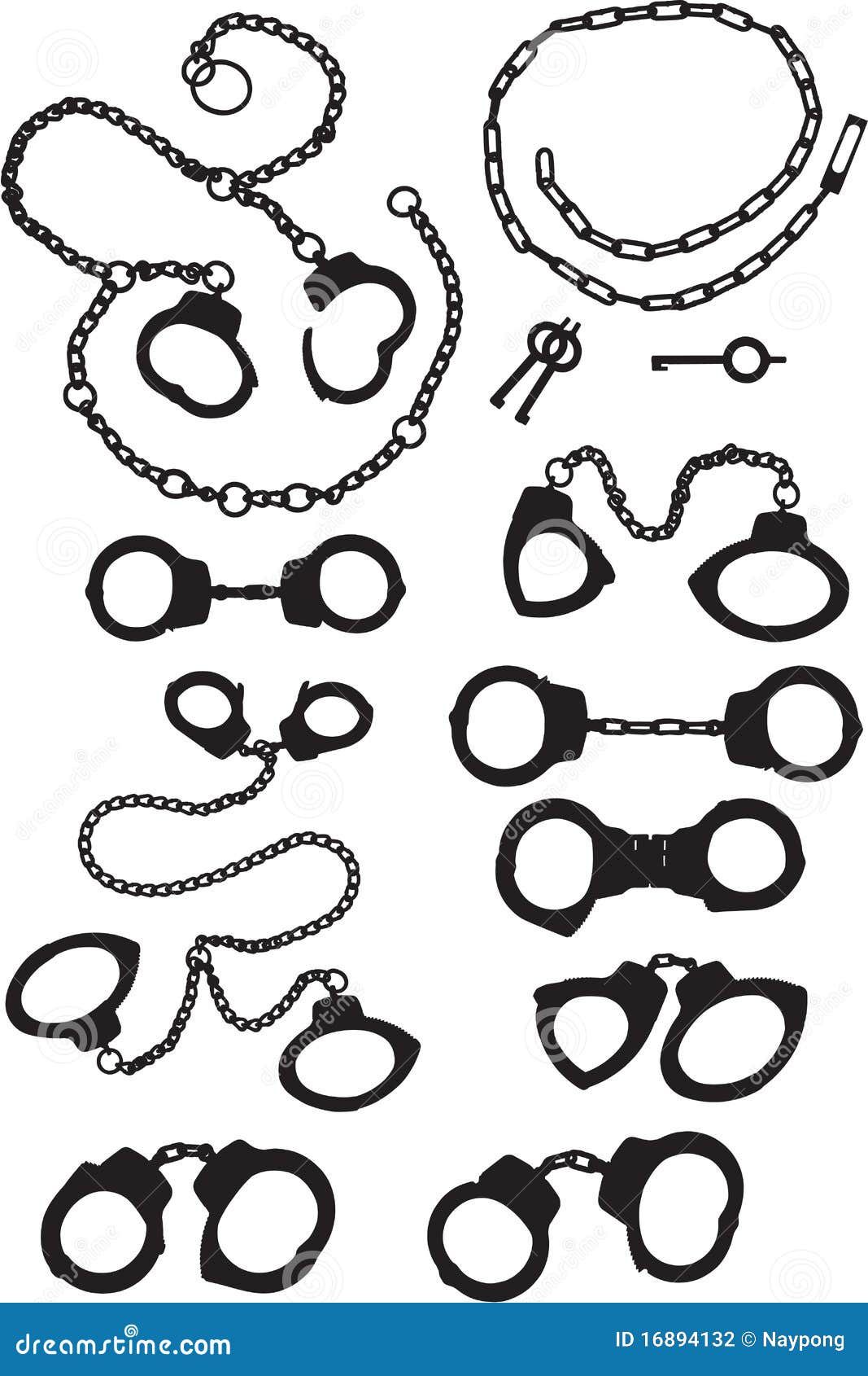 Coleção Da Silhueta Das Algemas Ilustração do Vetor - Ilustração de ...