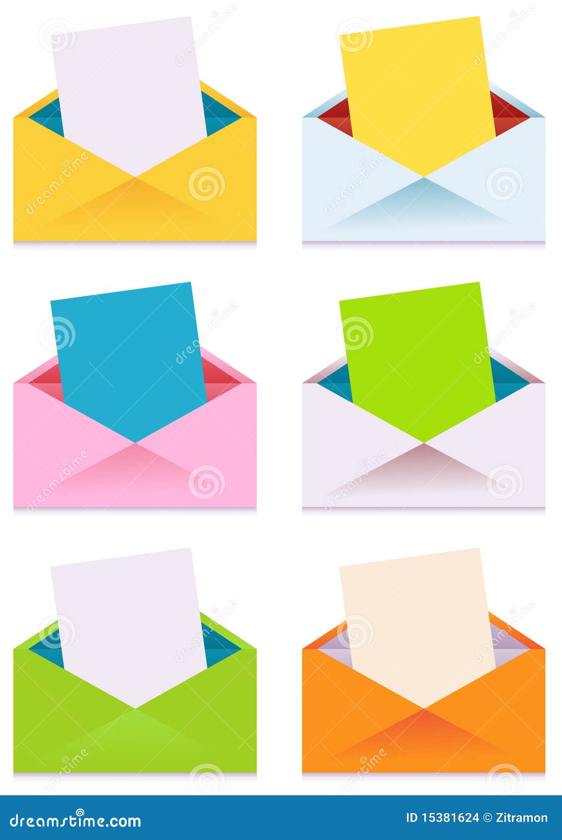 Coleção De Envelopes Coloridos Ilustração do Vetor - Ilustração de ...