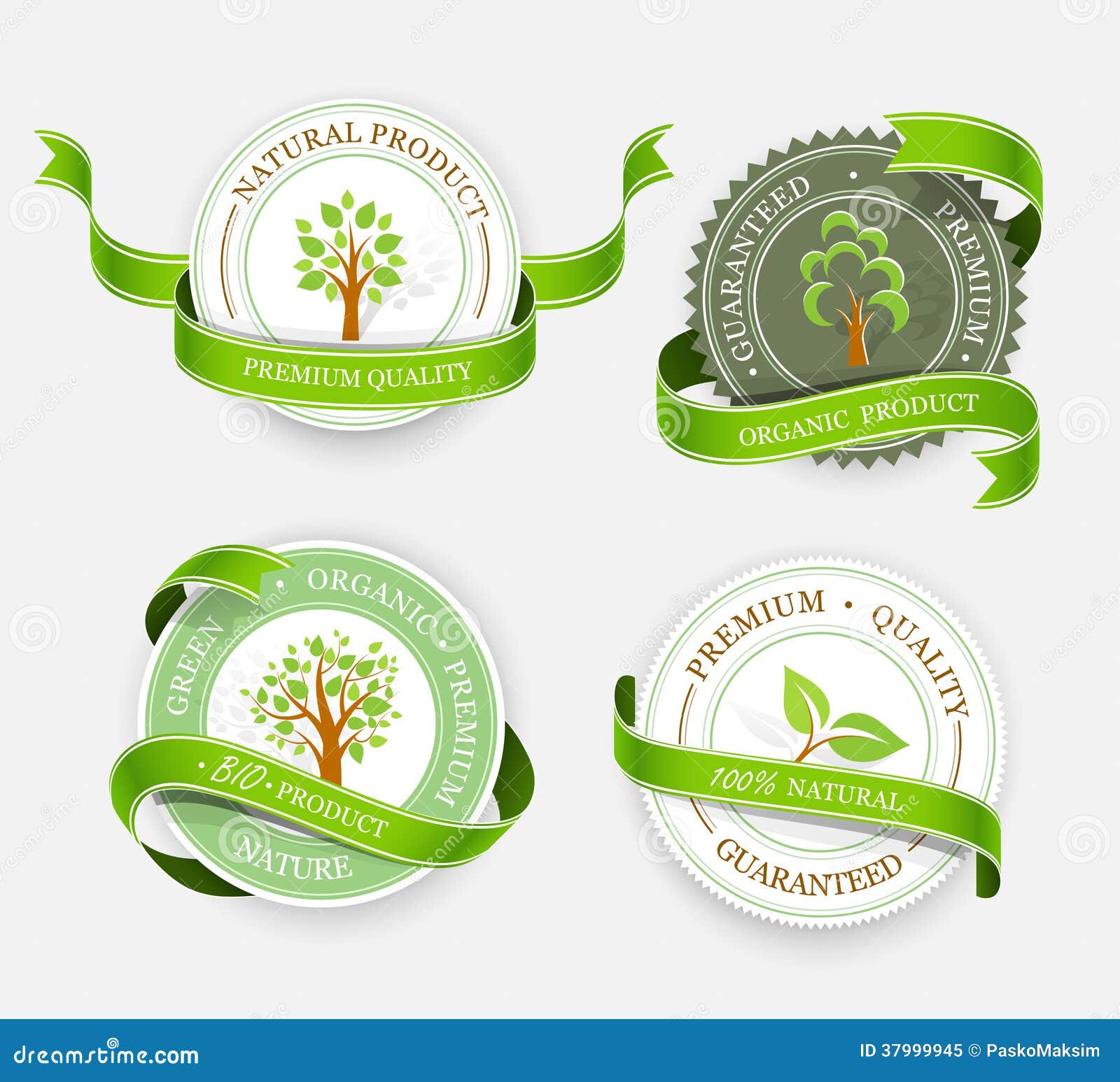 Coleção De Etiquetas Verdes Ilustração do Vetor - Ilustração de ...