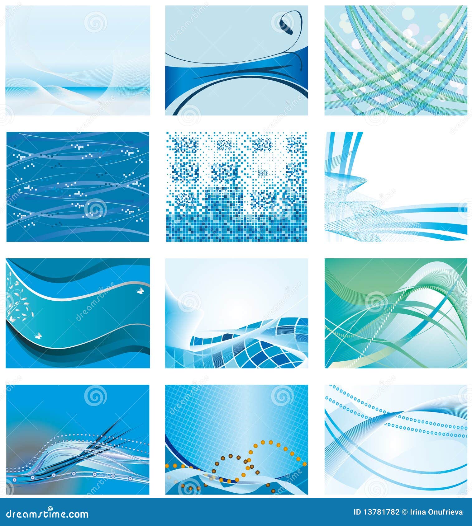 Coleção de fundos azuis ilustração do vetor. Ilustração de ornamento ...