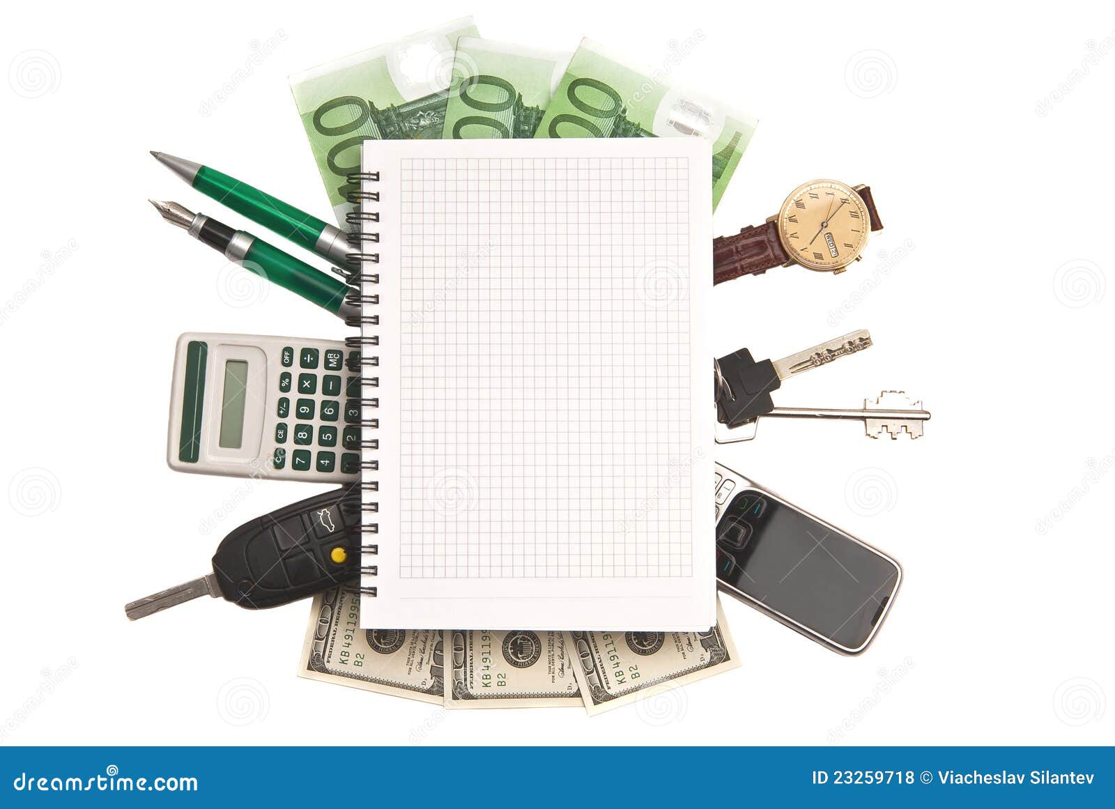 Coleção De Objetos Diferentes Foto de Stock - Imagem de nota, vazio ...