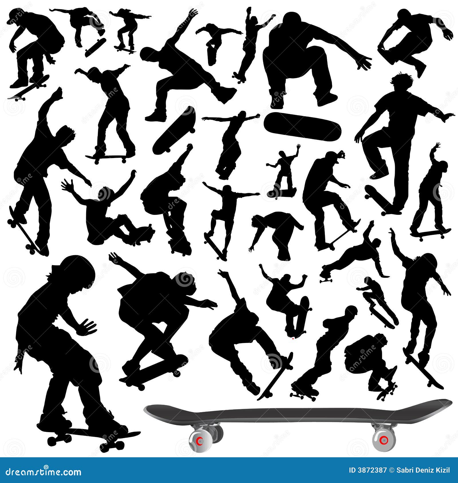 Coleção do vetor do skate ilustração do vetor. Ilustração de entalhe ...