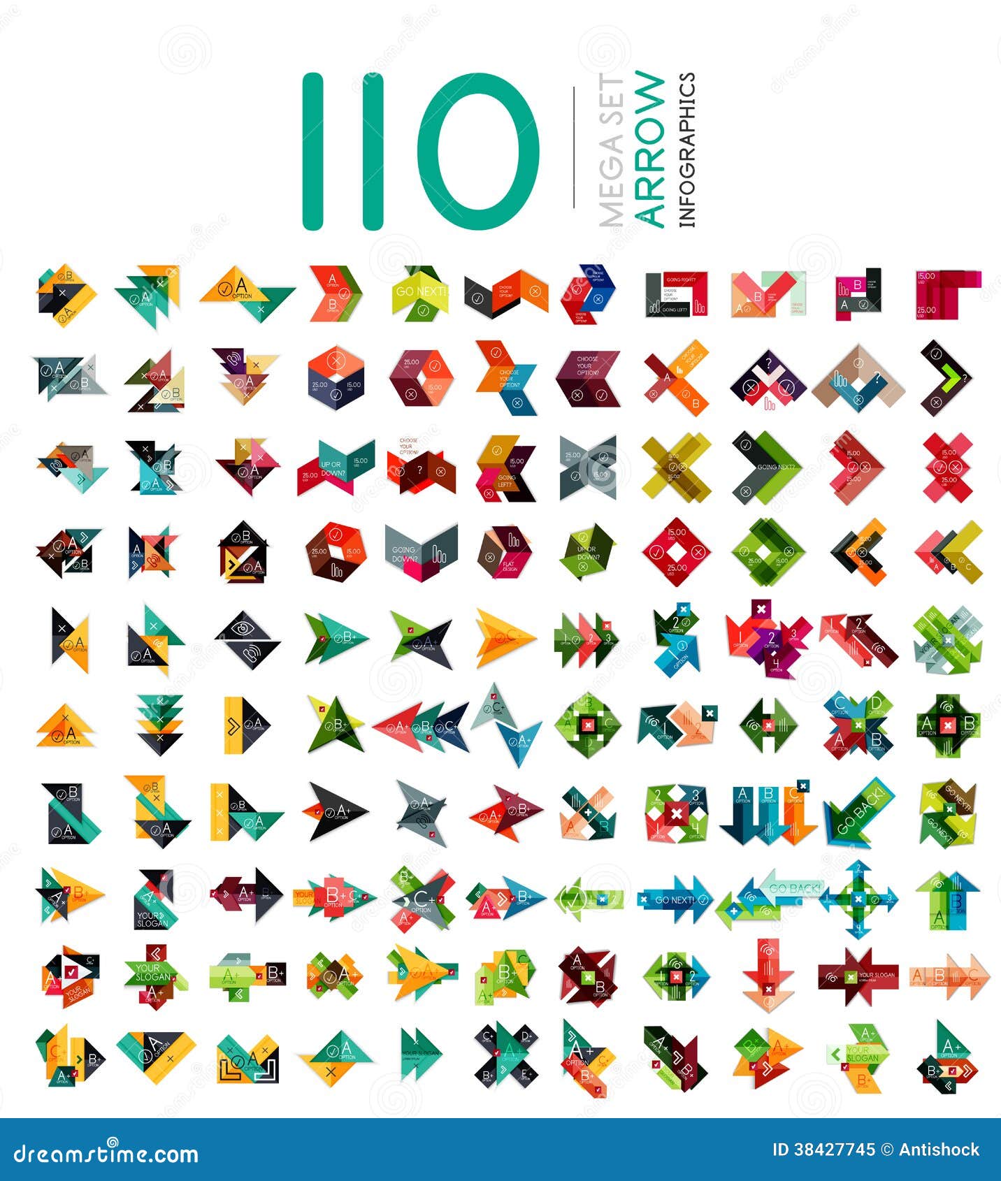 Coleção Infographic Dos Moldes Da Seta Ilustração do Vetor - Ilustração ...