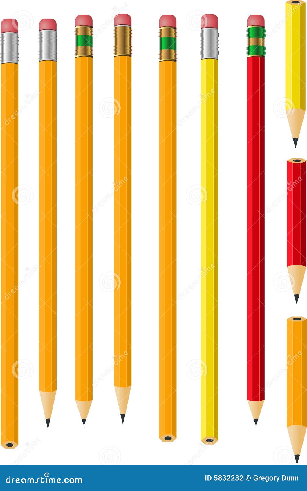 Coleção Isolada Do Lápis Do Vetor Ilustração do Vetor - Ilustração de ...