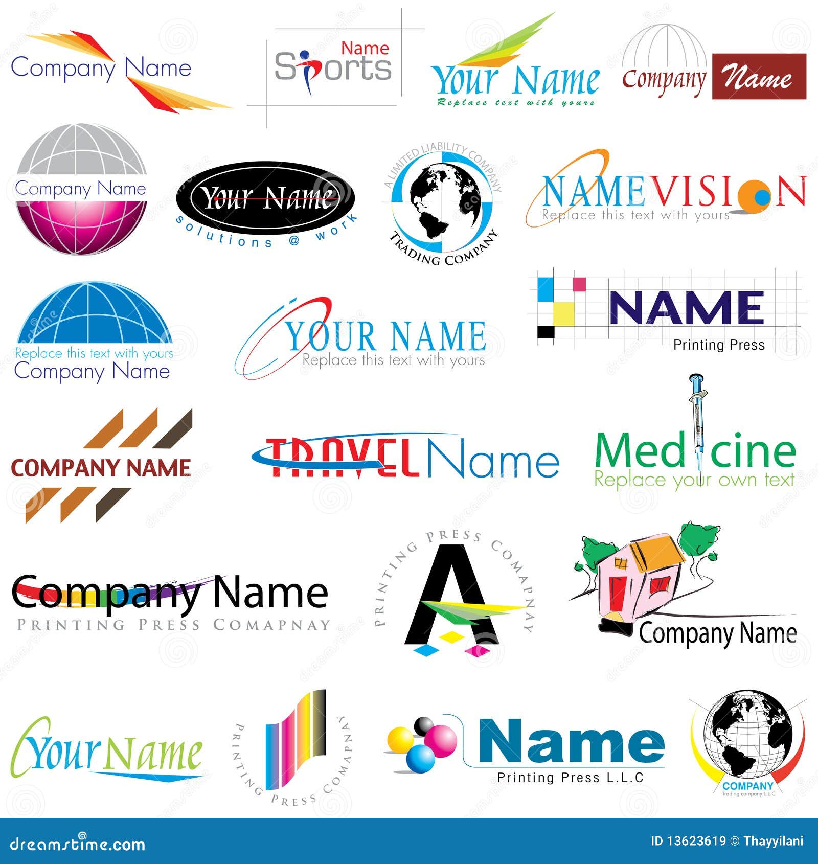 Coleção moderna dos logotipos