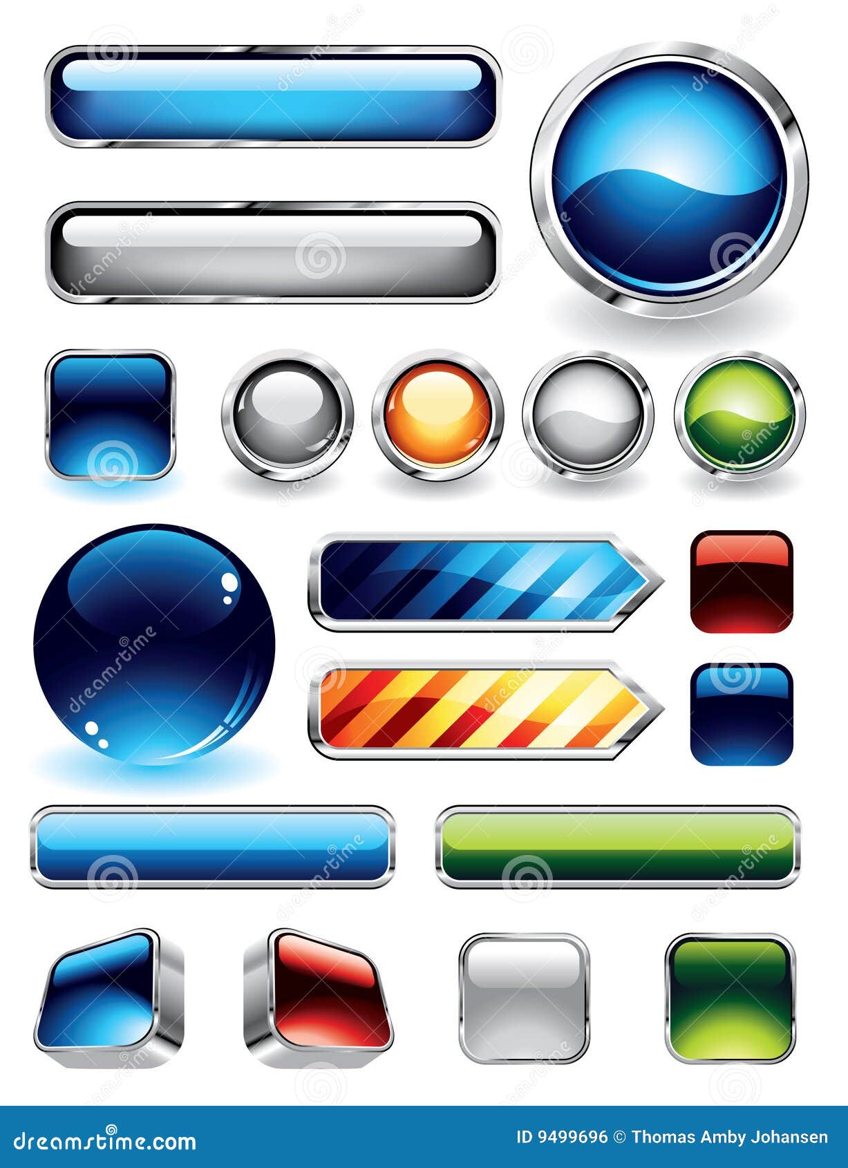 Colección Brillante De Los Botones Ilustración del Vector - Ilustración ...