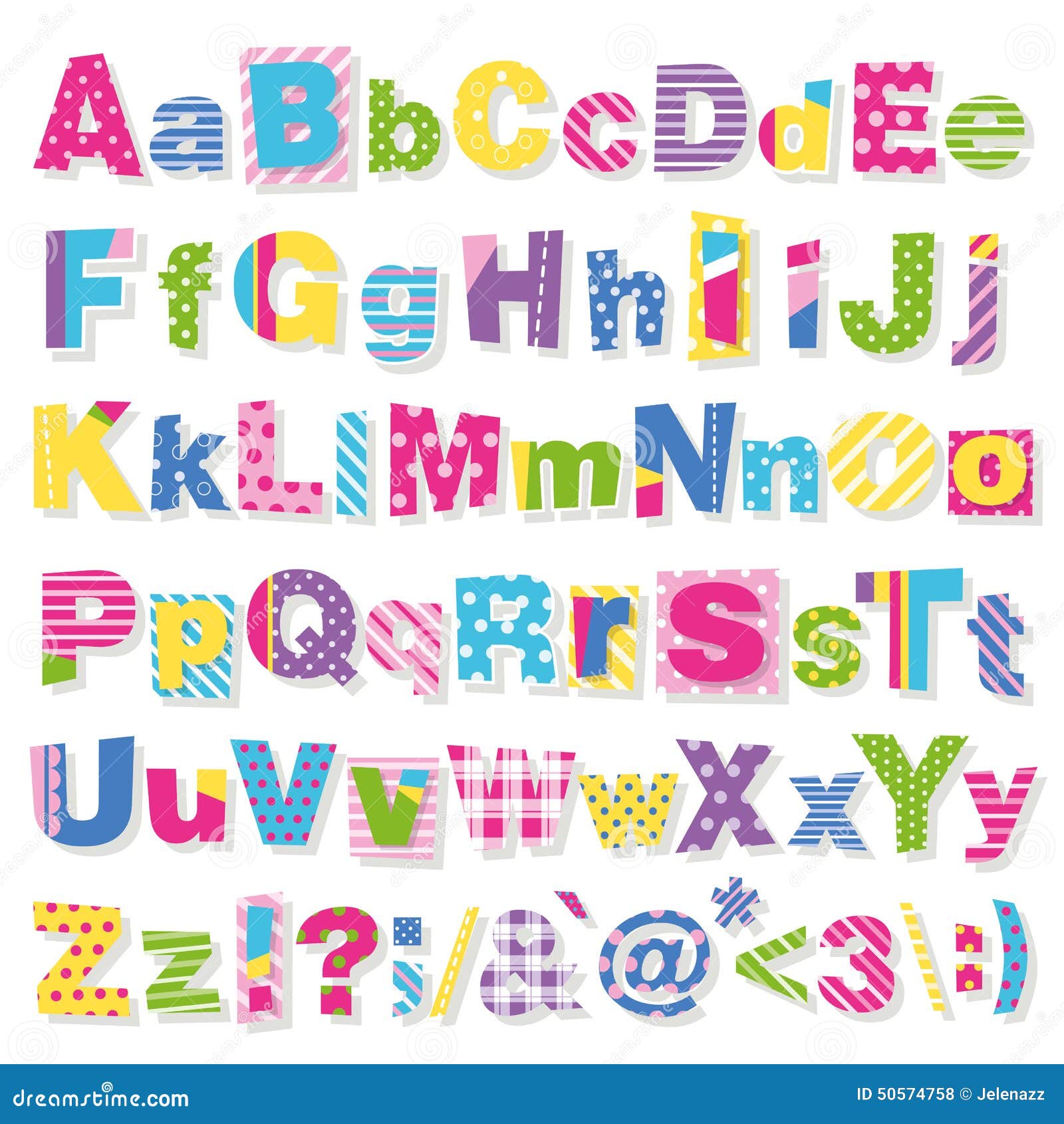 Colección Colorida De Las Letras Ilustración del Vector - Ilustración ...