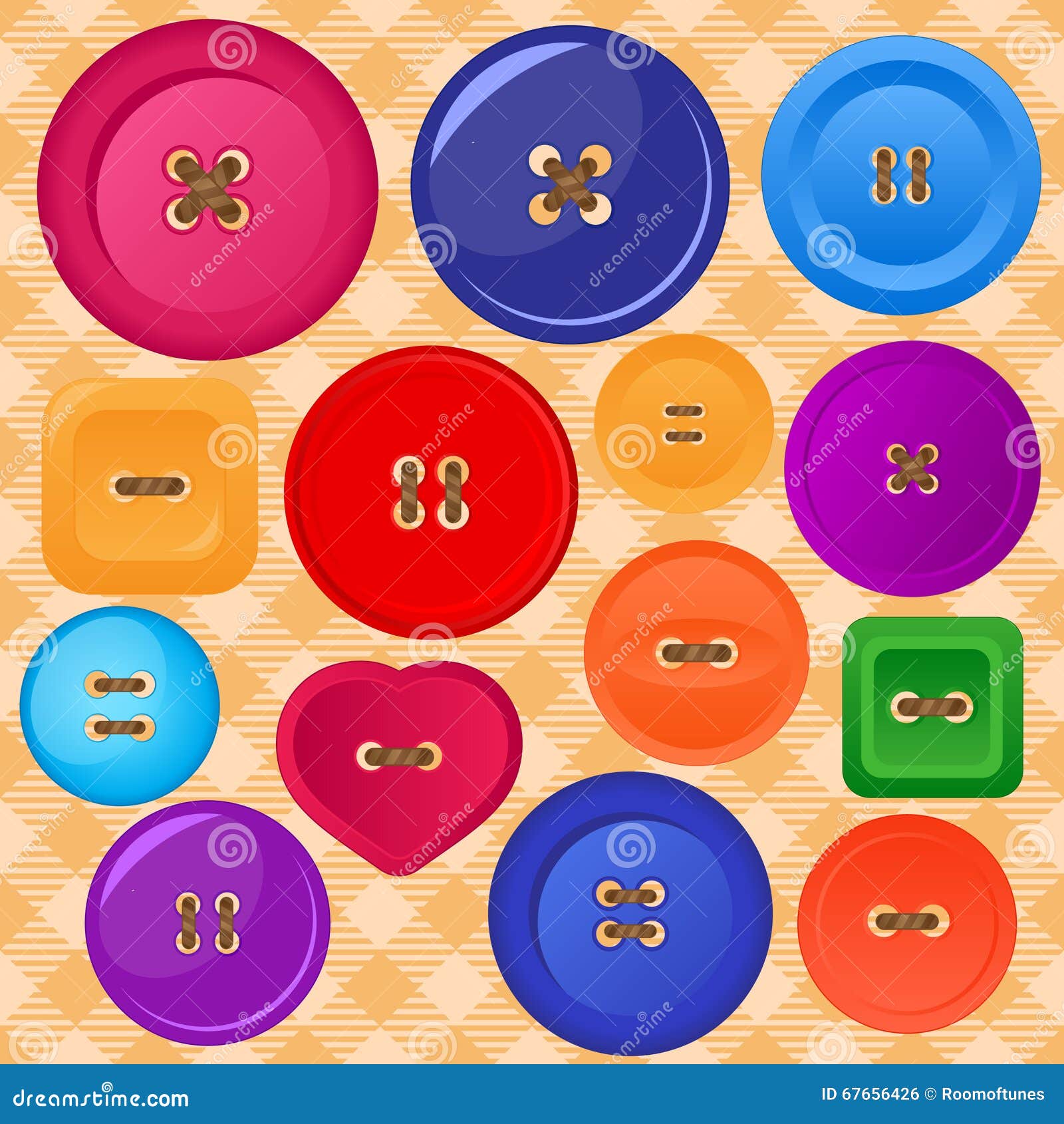 Colección De Botones Coloridos Del Vector Ilustración del Vector ...