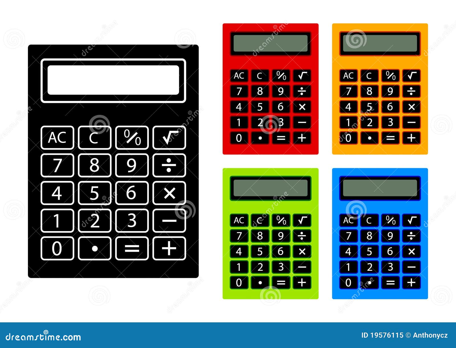 Colección De Calculadoras Foto de archivo libre de regalías - Imagen ...
