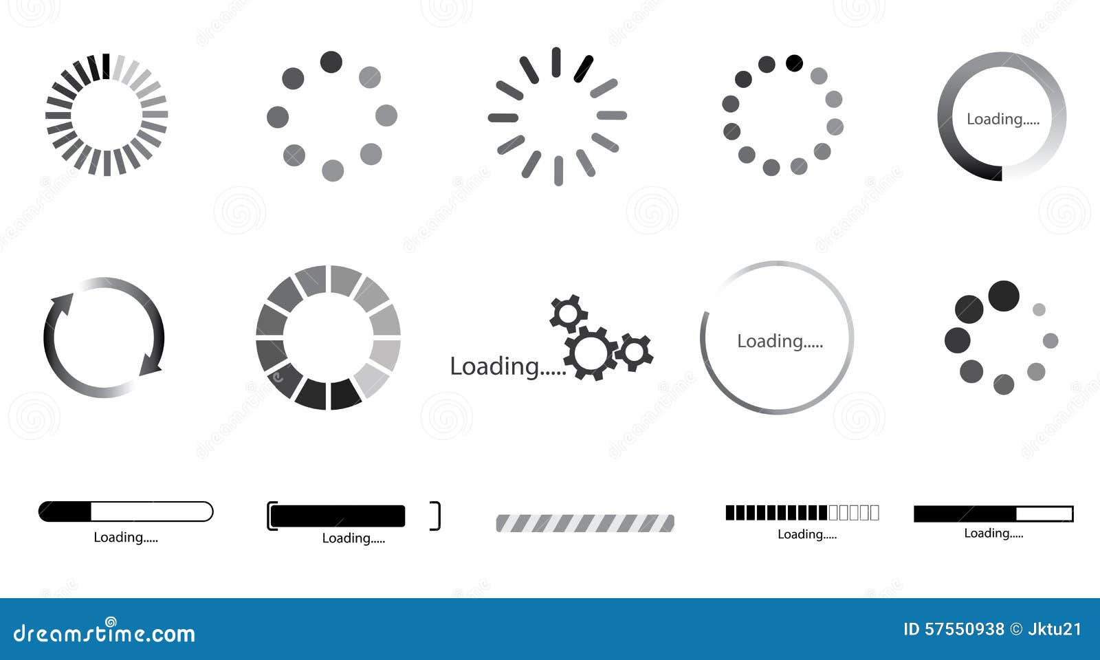 Colección de cargar iconos ilustración del vector. Ilustración de ...