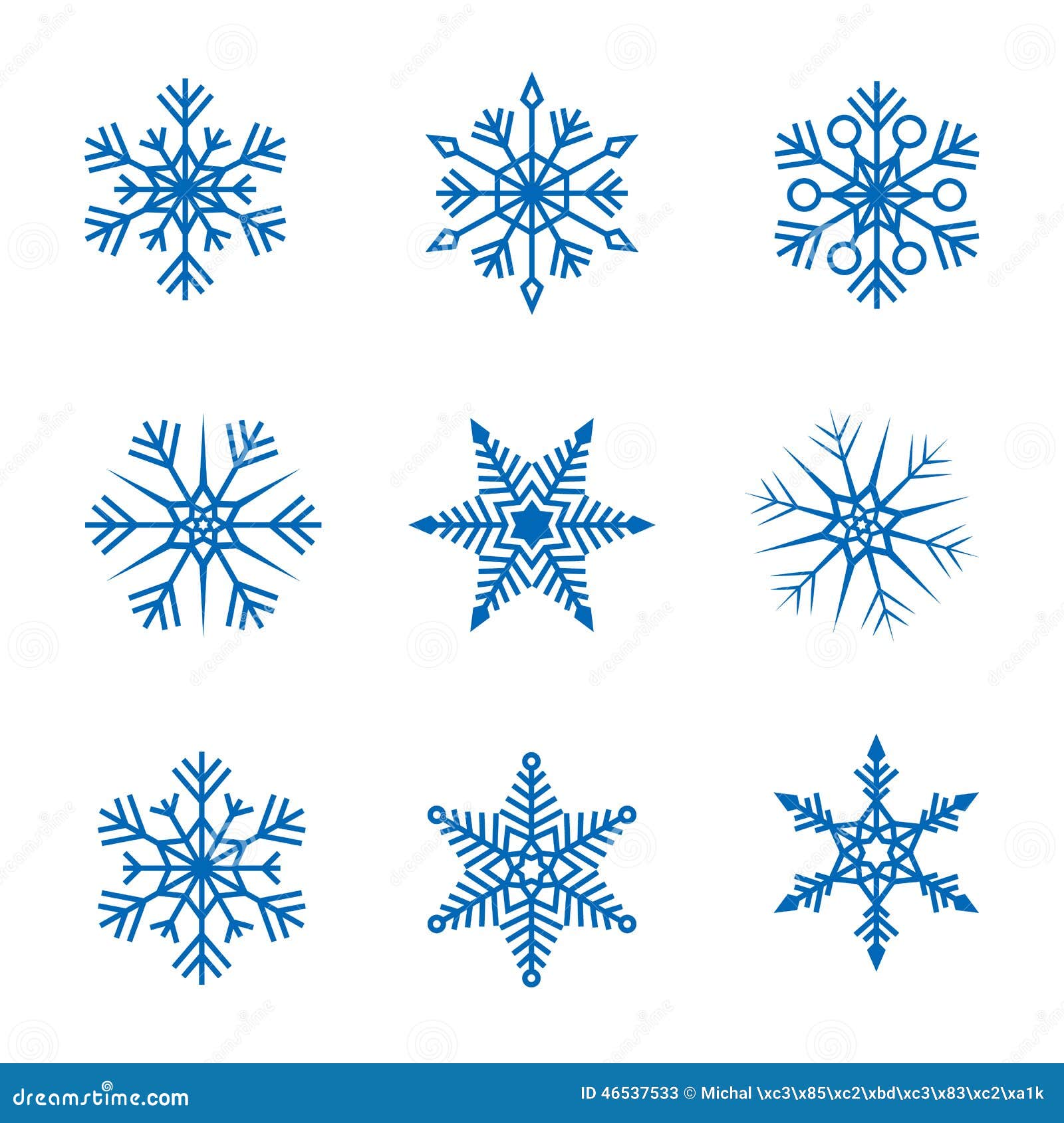 Colección De Copos De Nieve Del Vector Ilustración del Vector ...
