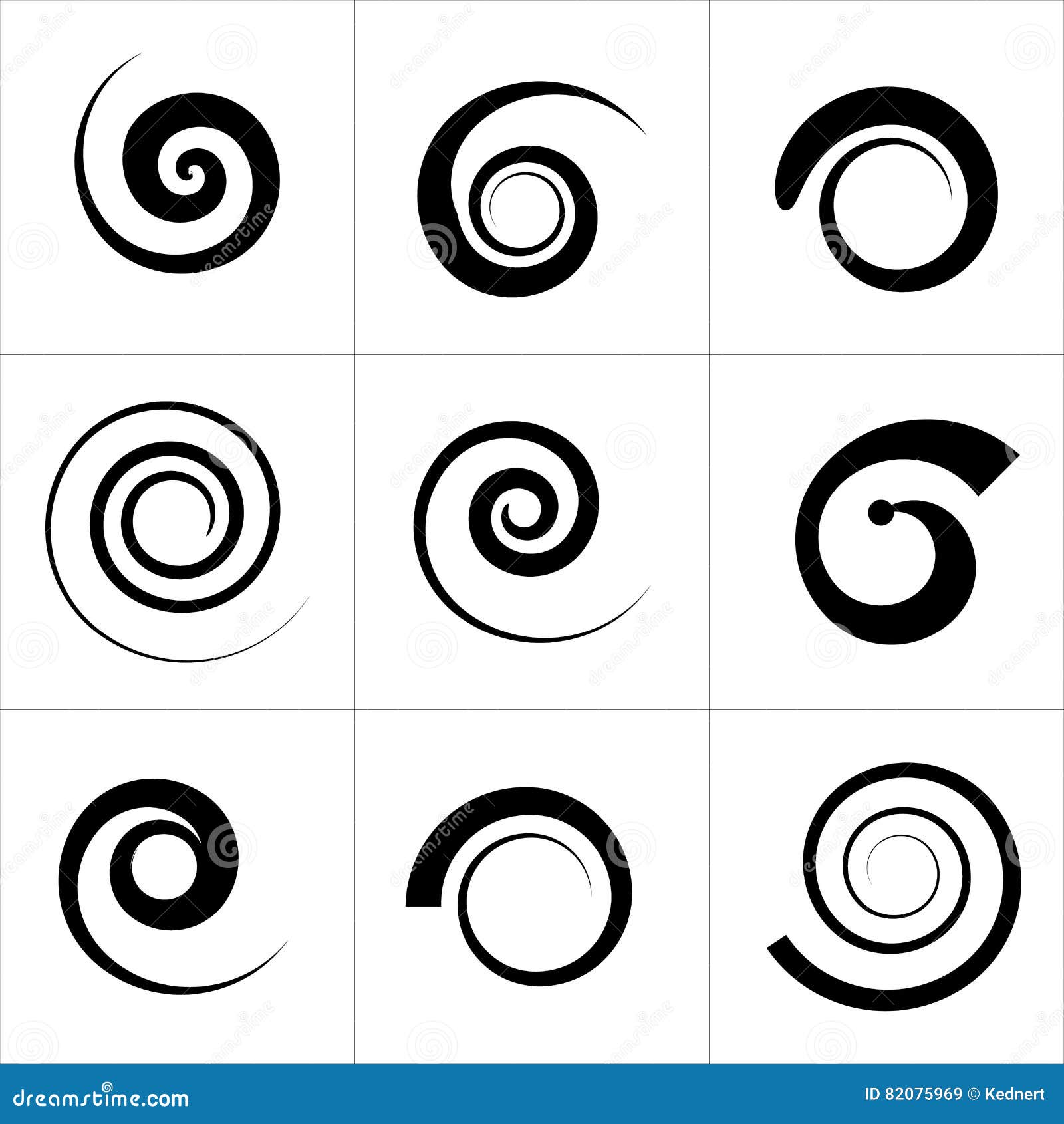 Colección De Elementos Espirales Abstractos Del Vector Ilustración del ...