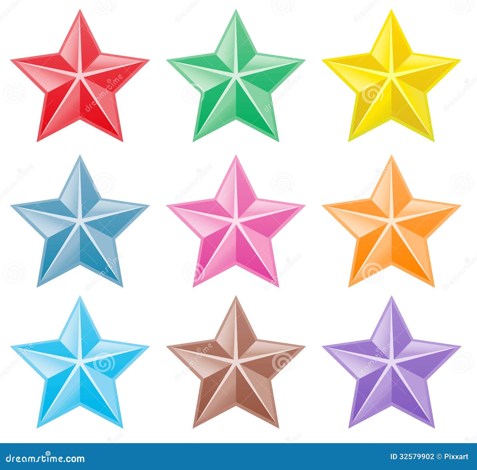 Colección De Estrellas Coloridas Ilustración del Vector - Ilustración ...