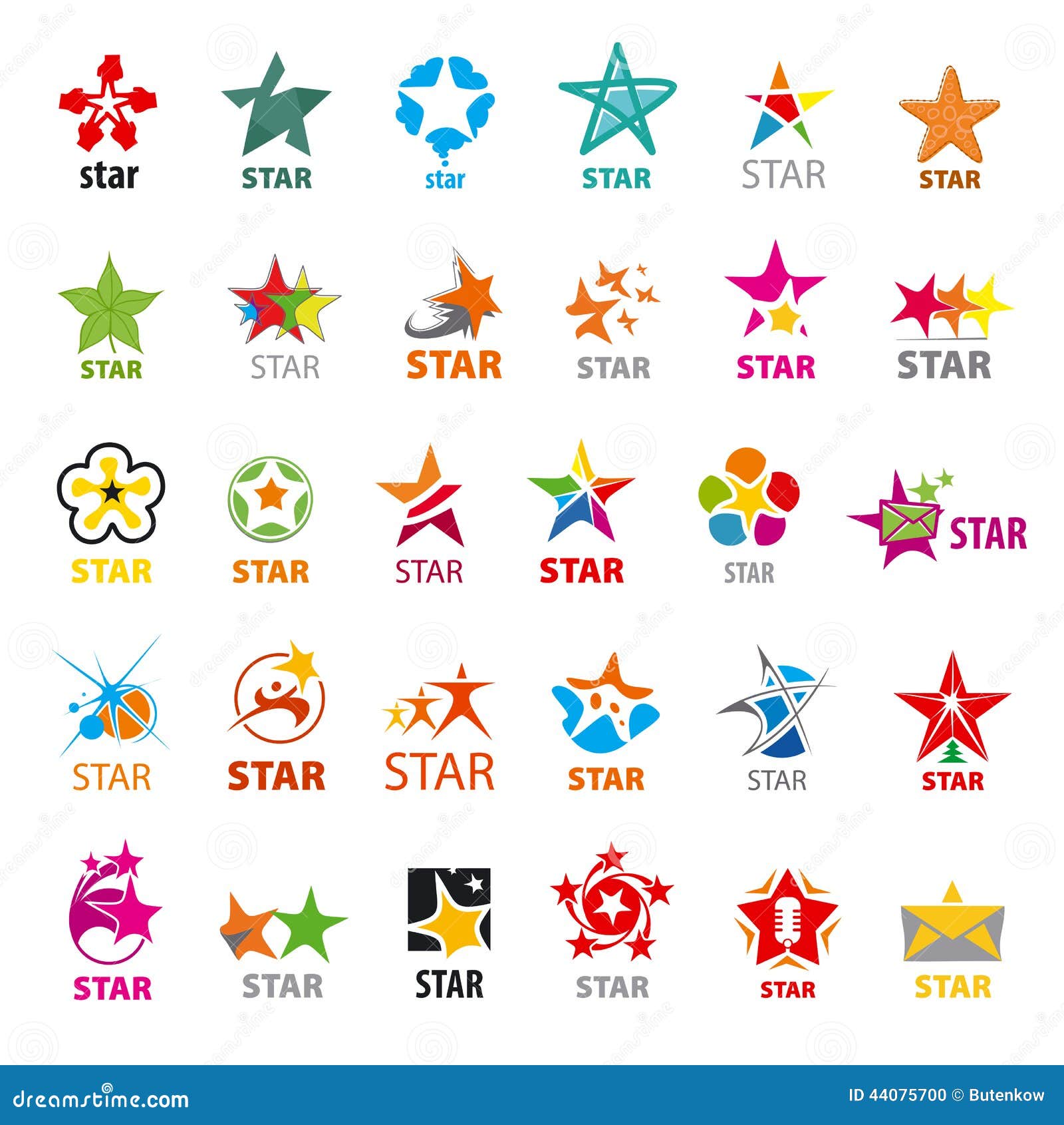 Colección De Estrellas De Los Logotipos Del Vector Ilustración del ...