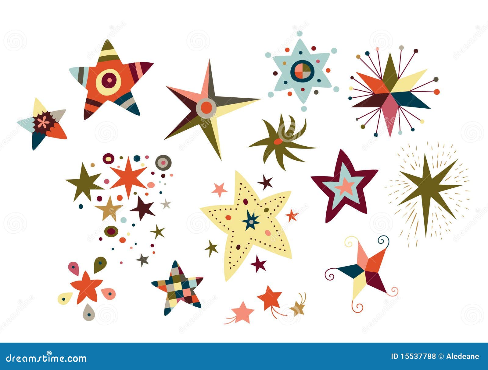 Colección De Estrellas Decorativas Ilustración del Vector - Ilustración ...
