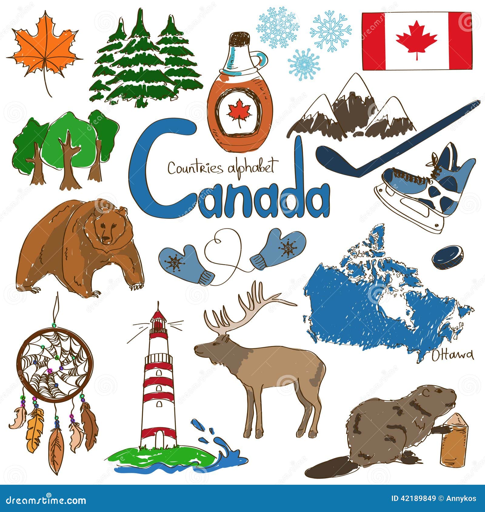 Colección De Iconos De Canadá Ilustración del Vector - Ilustración de ...