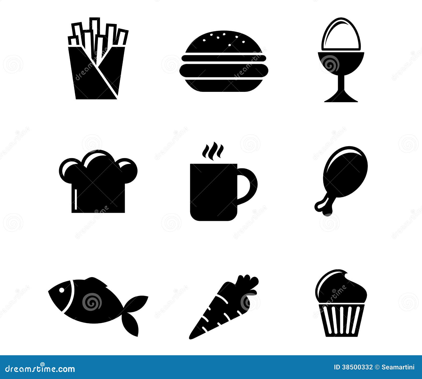 Colección De Iconos De La Comida Ilustración del Vector - Ilustración ...
