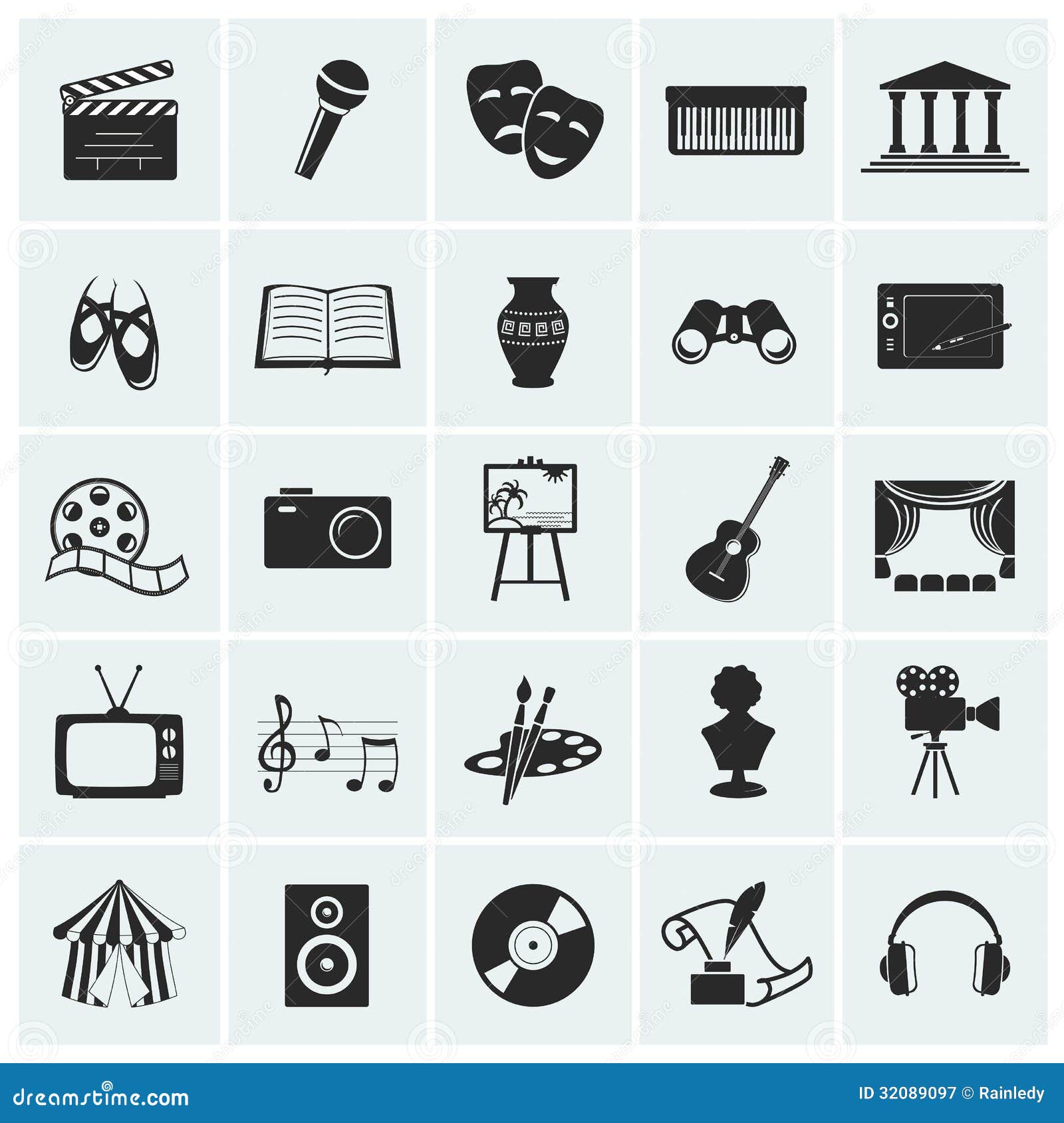 Colección De Iconos De Los Artes Del Vector. Ilustración del Vector ...