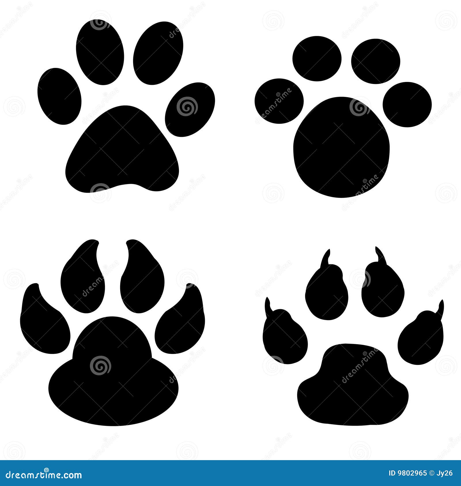 Colección De Impresión De La Pata (vector) Ilustración del Vector ...